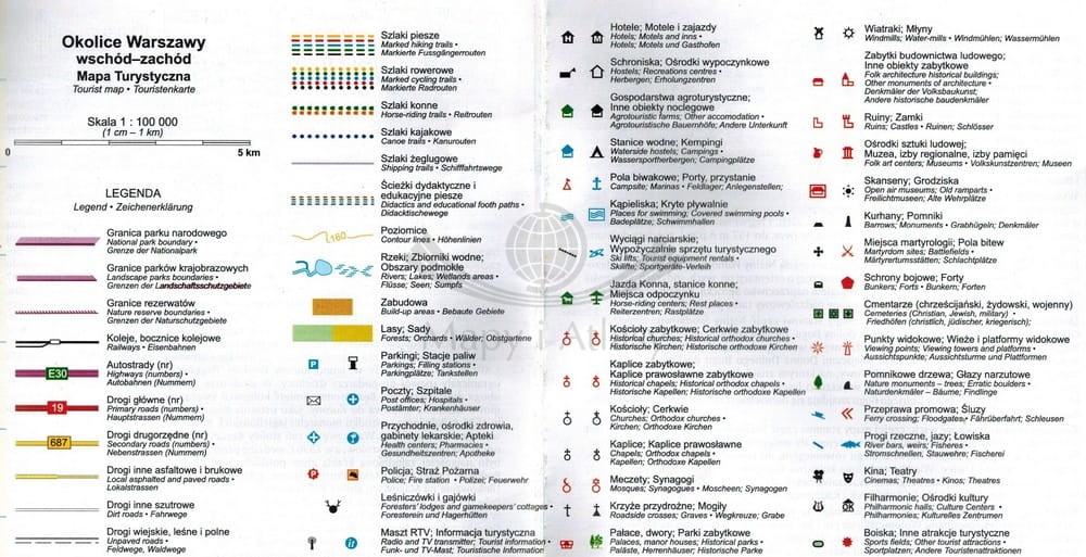 WARSZAWA OKOLICE MAPA LAMINOWANA AGENCJA TD