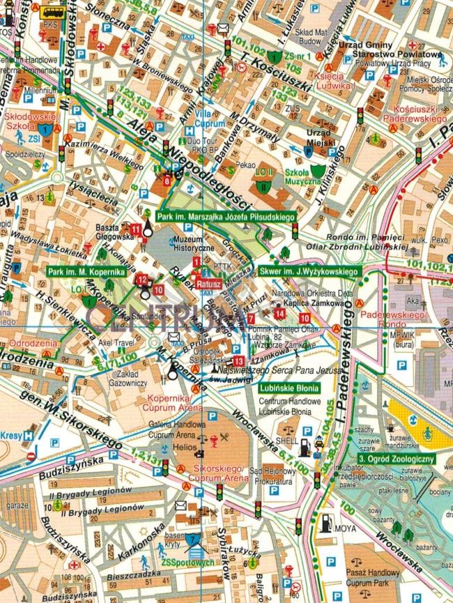 LUBIN POWIAT LUBIŃSKI MAPA SKŁADANA PLAN MIASTA GALILEOS