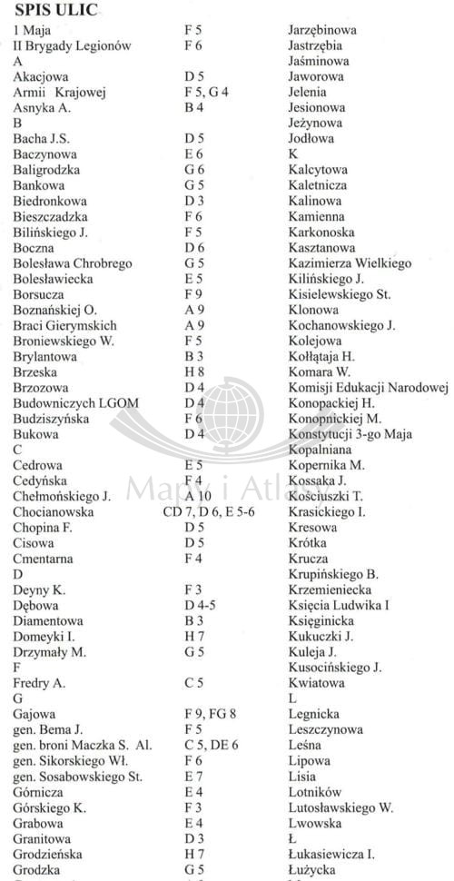 LUBIN POWIAT LUBIŃSKI MAPA SKŁADANA PLAN MIASTA GALILEOS