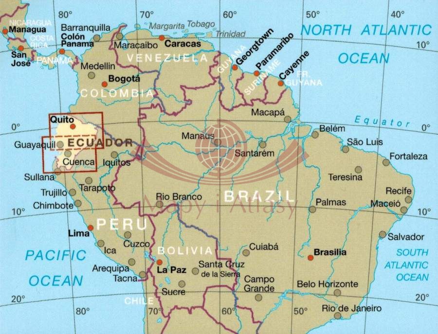 EKWADOR WYSPY GALAPAGOS MAPA WODOODPORNA RKH
