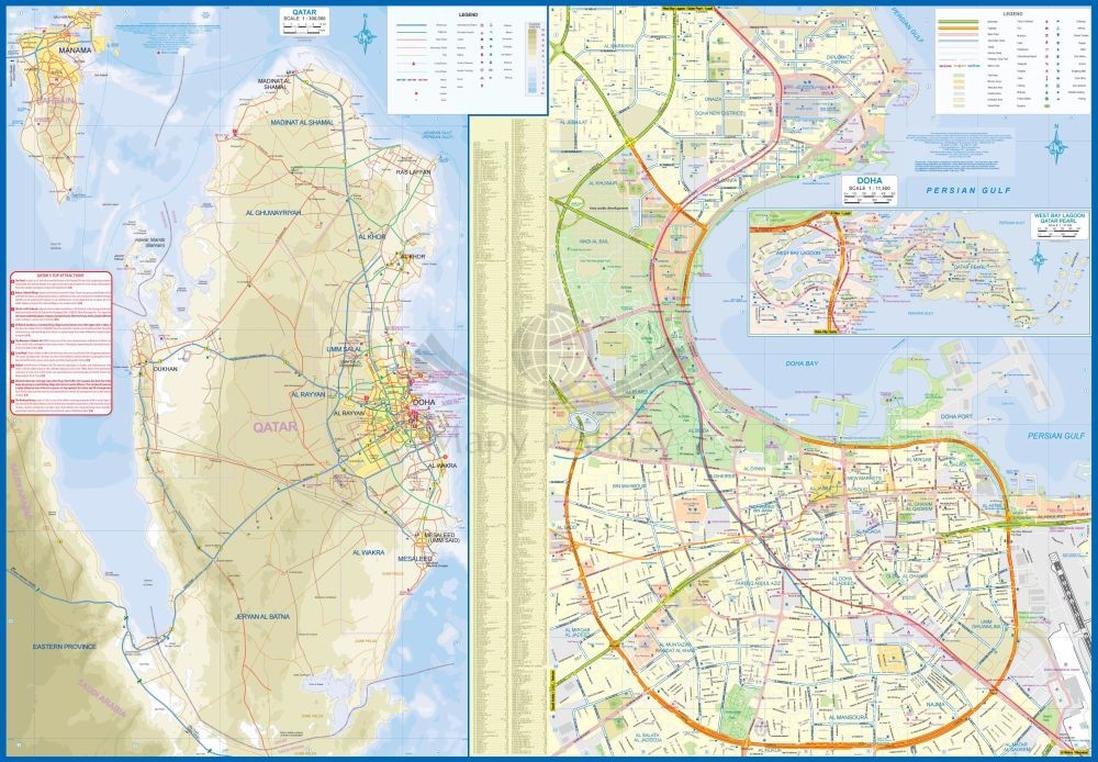 KATAR I BAHRAJN SKŁADANA MAPA WODOODPORNA ITMB