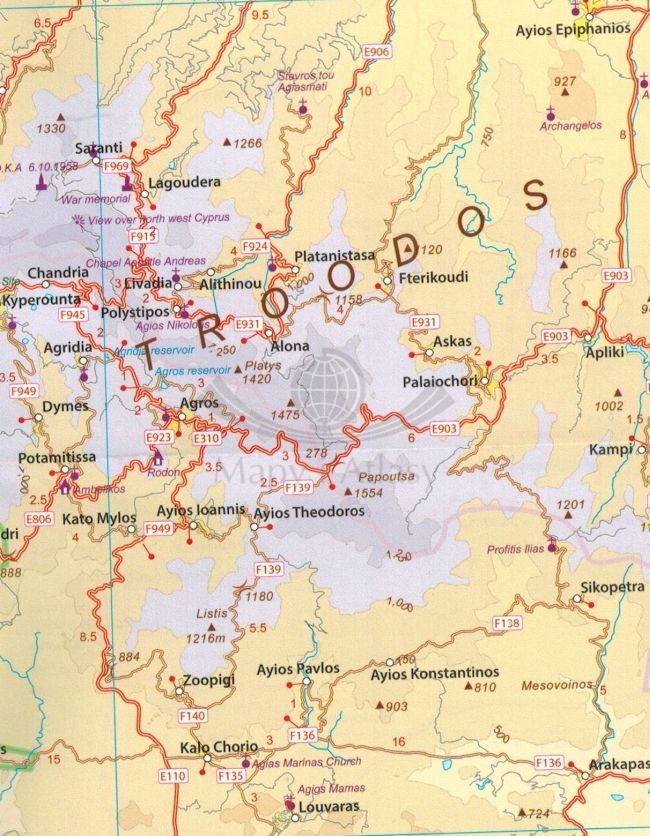 CYPR SKŁADANA MAPA WODOODPORNA MAPA ITMB