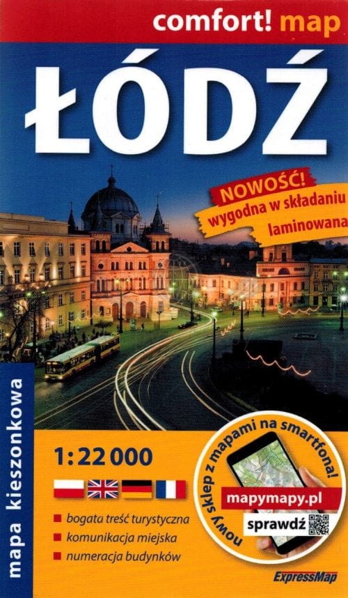 ŁÓDŹ MAPA LAMINOWANA PLAN MIASTA EXPRESSMAP