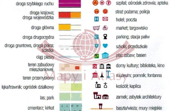 ŚWIEBODZIN MAPA TURYSTYCZNA PLAN MIASTA SYGNATURA