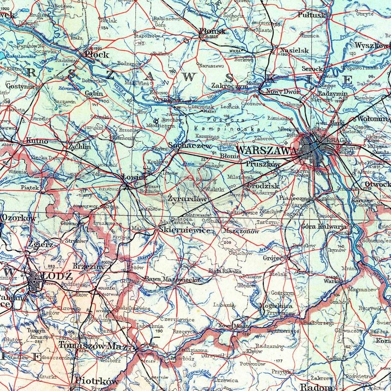 RZECZPOSPOLITA POLSKA Z 1934 R. REPRINT MAPA ŚCIENNA