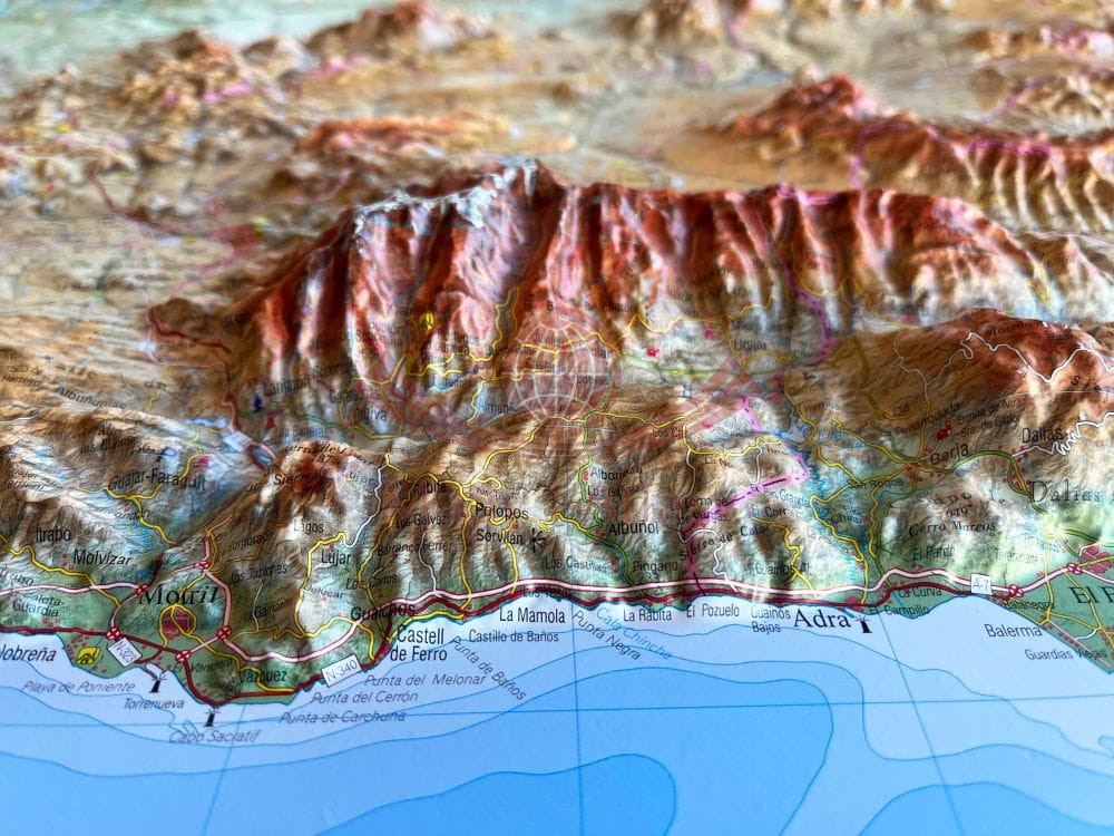 ANDALUZJA MAPA PLASTYCZNA TRÓJWYMIAROWA 3D
