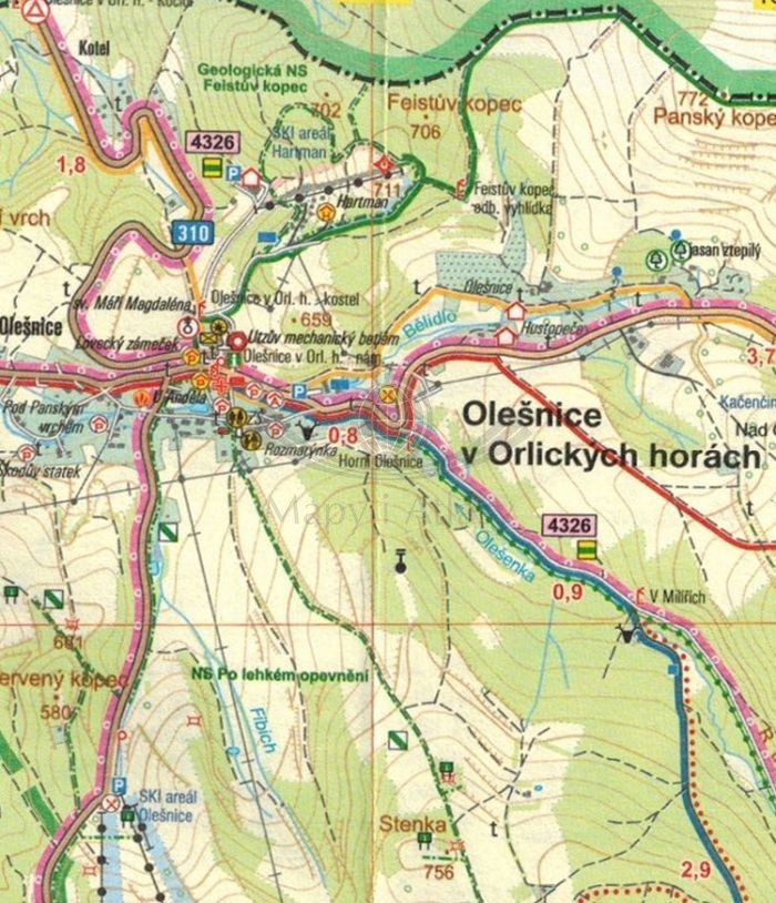 GÓRY ORLICKIE WODOODPORNA MAPA TURYSTYCZNA 9