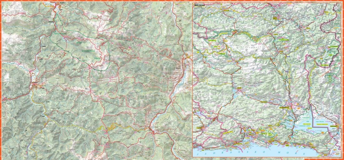 GÓRY CZARNOGÓRY LAMINOWANA MAPA TERRAQUEST