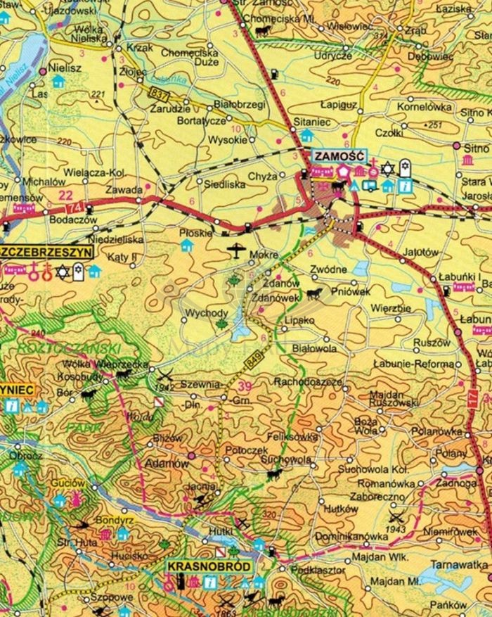 WOJEWÓDZTWO LUBELSKIE MAPA TURYSTYCZNA KARTPOL