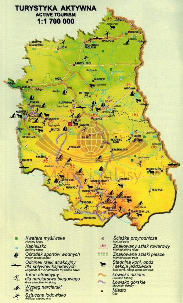 WOJEWÓDZTWO LUBELSKIE MAPA TURYSTYCZNA KARTPOL