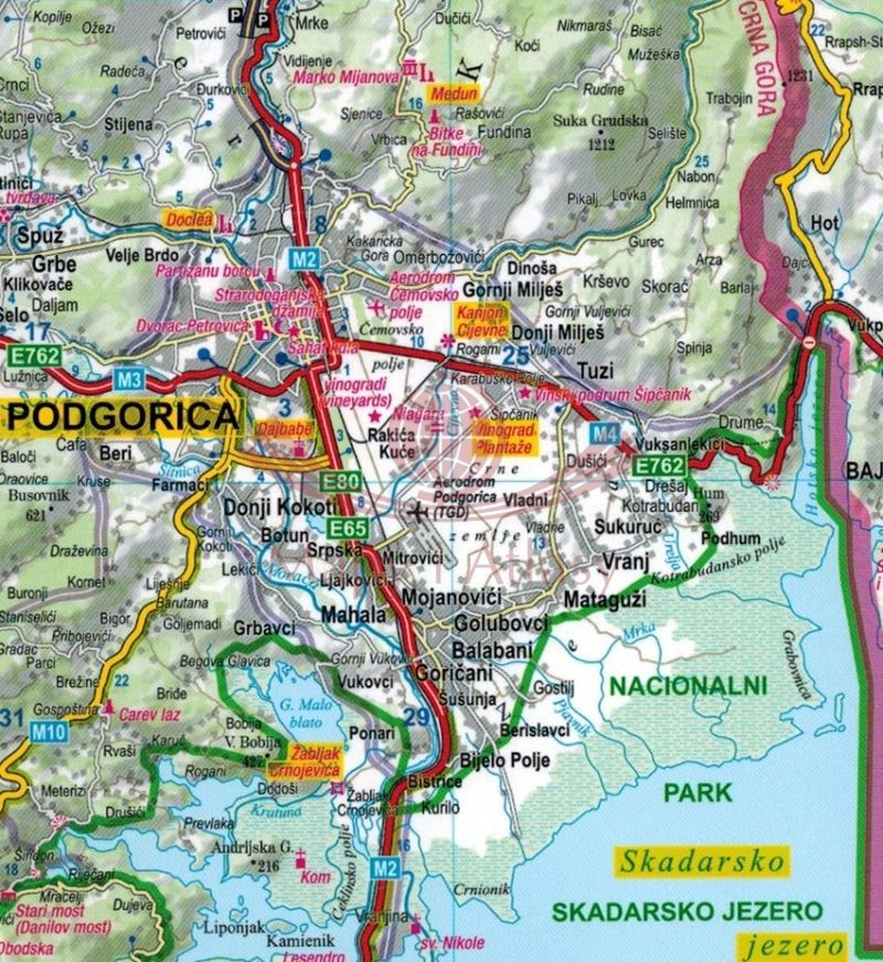 CZARNOGÓRA LAMINOWANA MAPA SAMOCHODOWA EXPRESSMAP