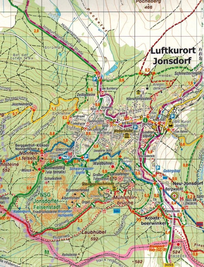 GÓRY ŁUŻYCKIE NP CZESKA SZWAJCARIA MAPA TURYSTYCZNA
