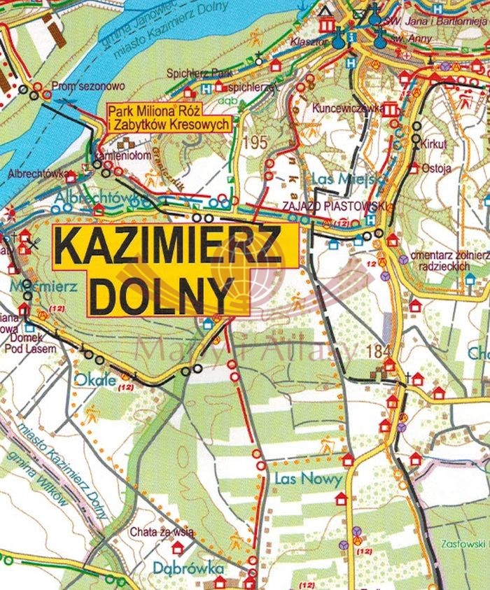 NAŁĘCZÓW KAZIMIERZ DOLNY MAPA SKŁADANA PLAN MIASTA GALILEOS