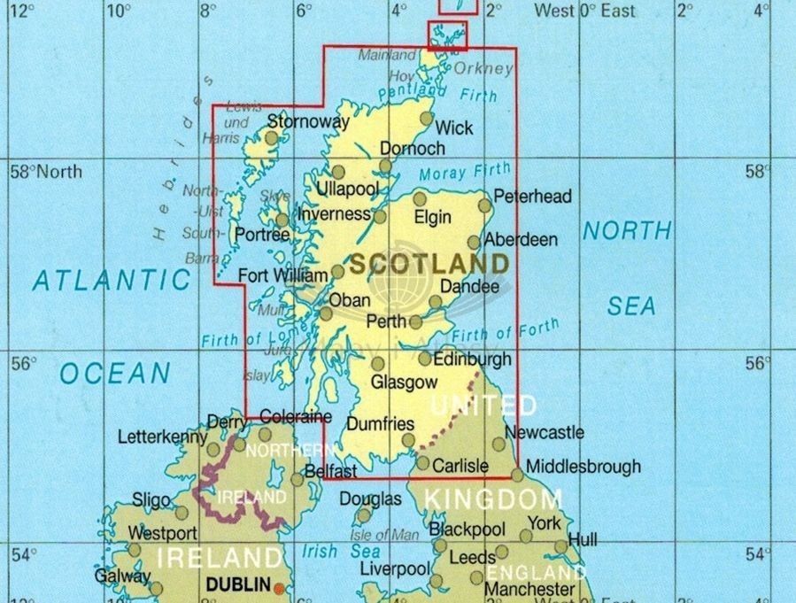 SZKOCJA MAPA SAMOCHOOWA WODOODPORNA RKH