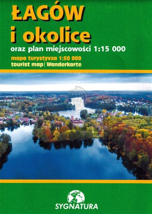 ŁAGÓW I OKOLICE MAPA TURYSTYCZNA PLAN MIASTA SYGNATURA