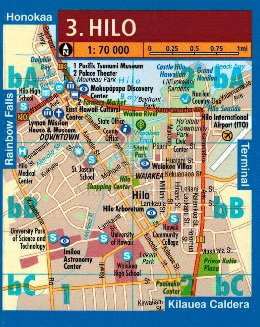 HAWAJE SKŁADANA MAPA LAMINOWANA PLAN MIASTA BORCH