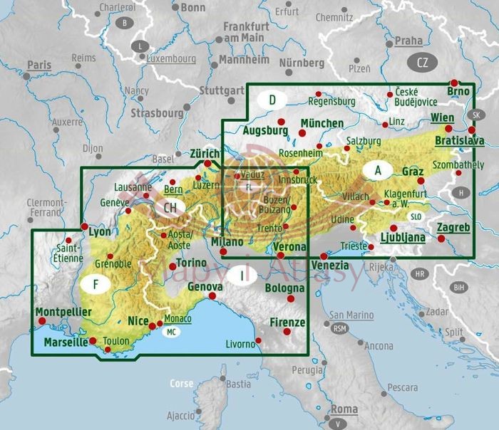 ALPY MAPA SAMOCHODOWO-TURYSTYCZNA FREYTAG & BERNDT