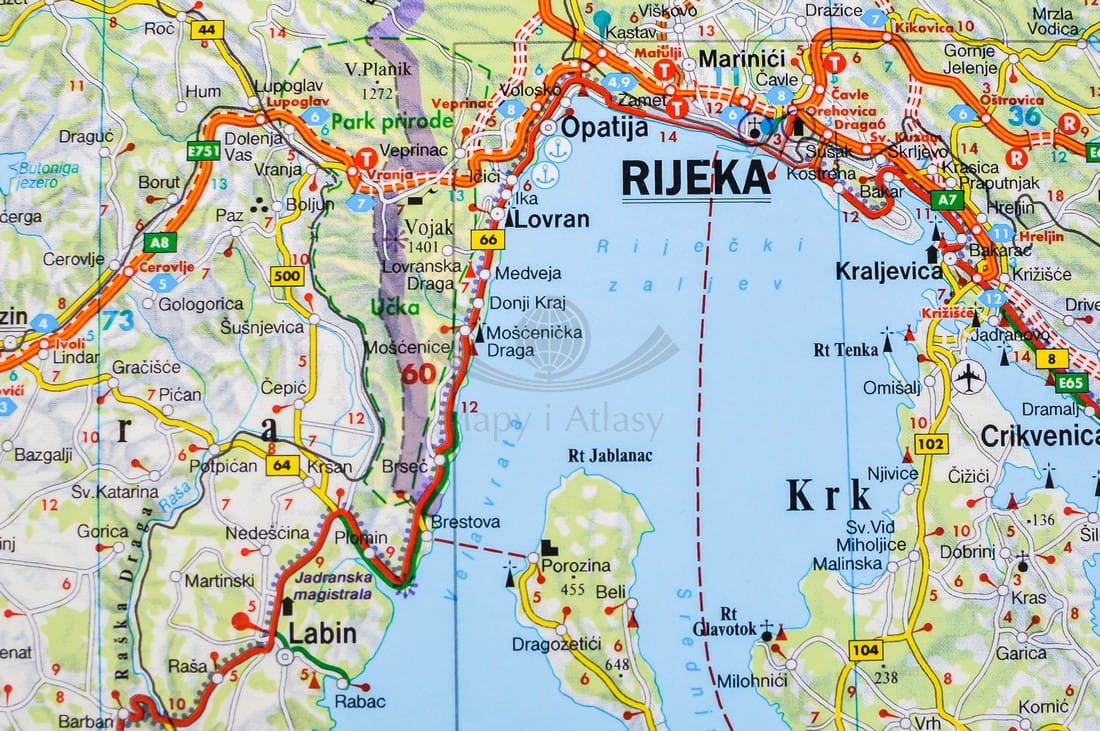 CHORWACJA MAPA ŚCIENNA DROGOWA + SŁOWENIA