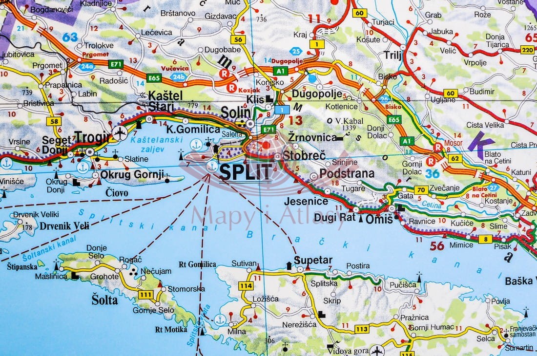 CHORWACJA MAPA ŚCIENNA DROGOWA + SŁOWENIA