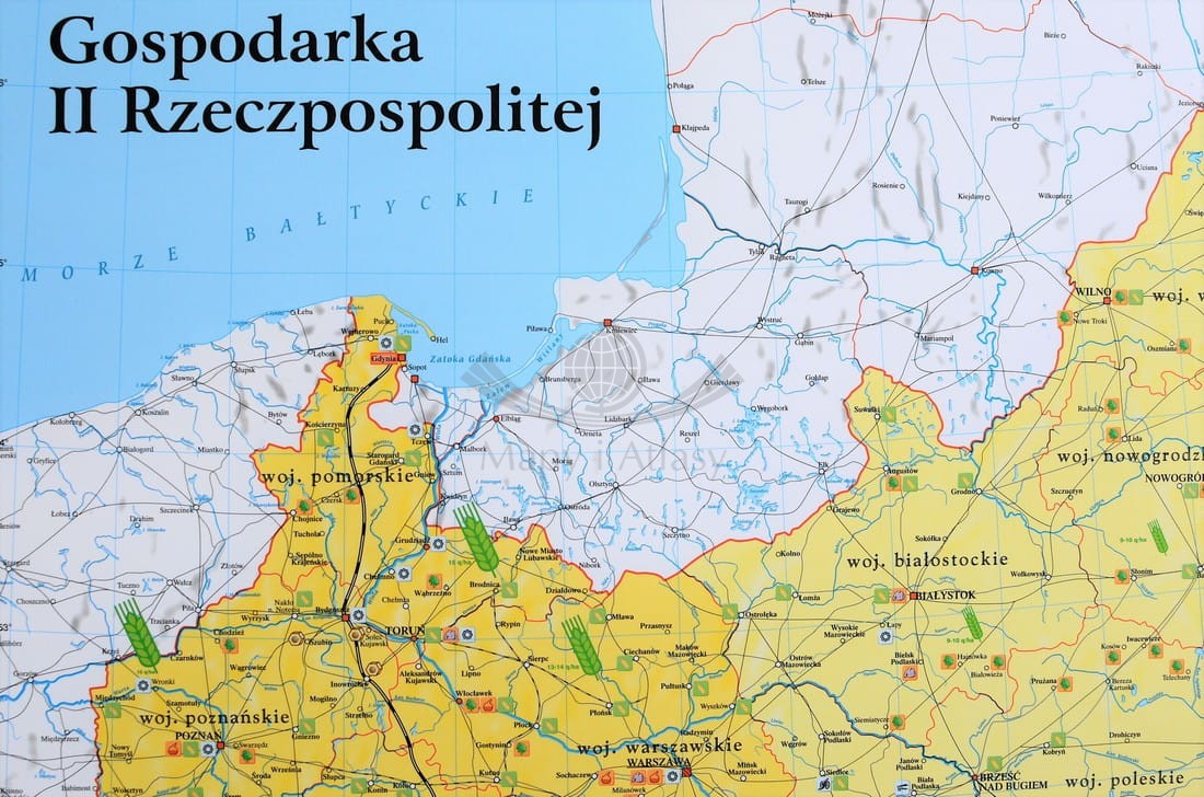 POLSKA 1919-1939 MAPA ŚCIENNA SZKOLNA