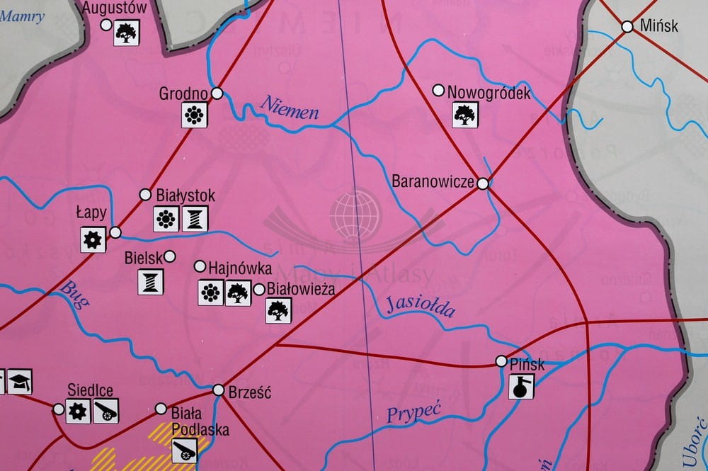 POLSKA W LATACH 1920-1939 MAPA SZKOLNA ŚCIENNA