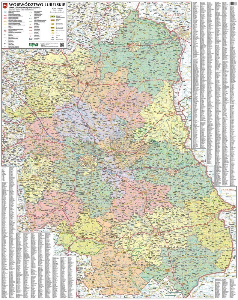 WOJEWÓDZTWO LUBELSKIE MAPA DO POWIESZENIA