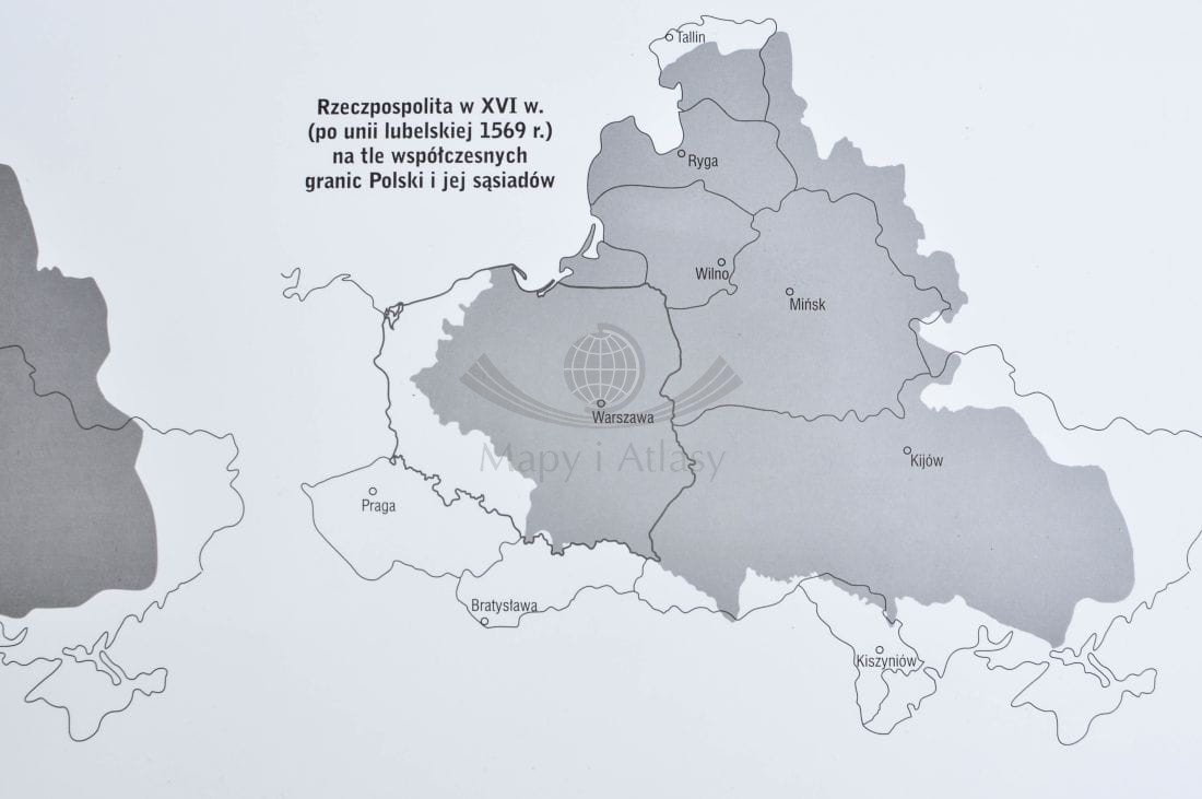 POLSKA MAPA ŚCIENNA HISTORIA RZECZYPOSPOLITEJ