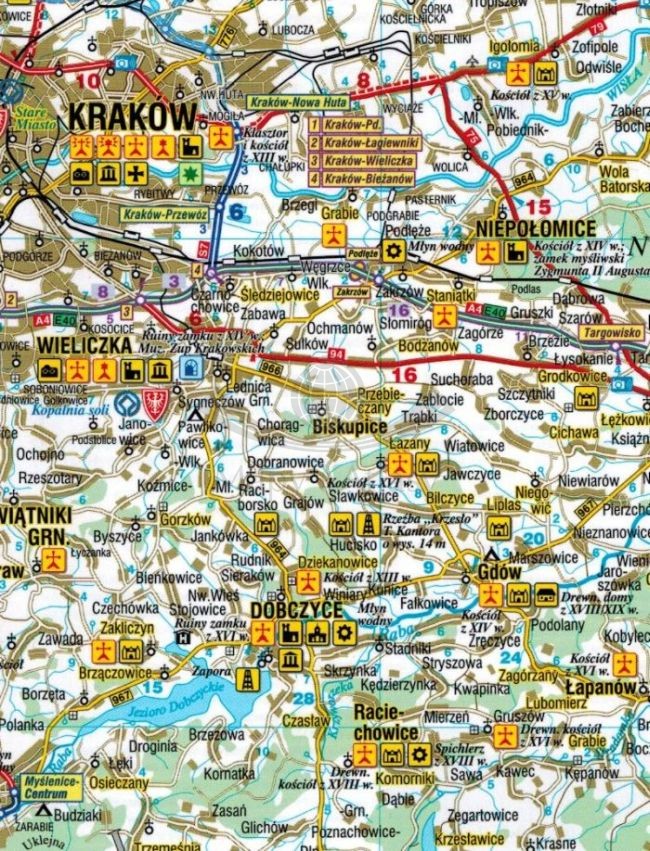 MAŁOPOLSKIE MAPA SKŁADANA LAMINOWANA TOUR DEMART