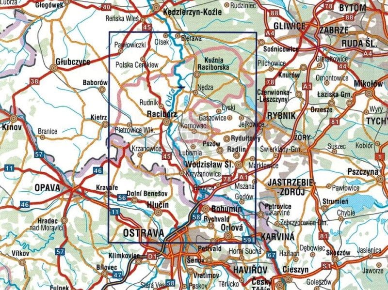 RACIBÓRZ I OKOLICE MAPA SKŁADANA WODOODPORNA GALILEOS