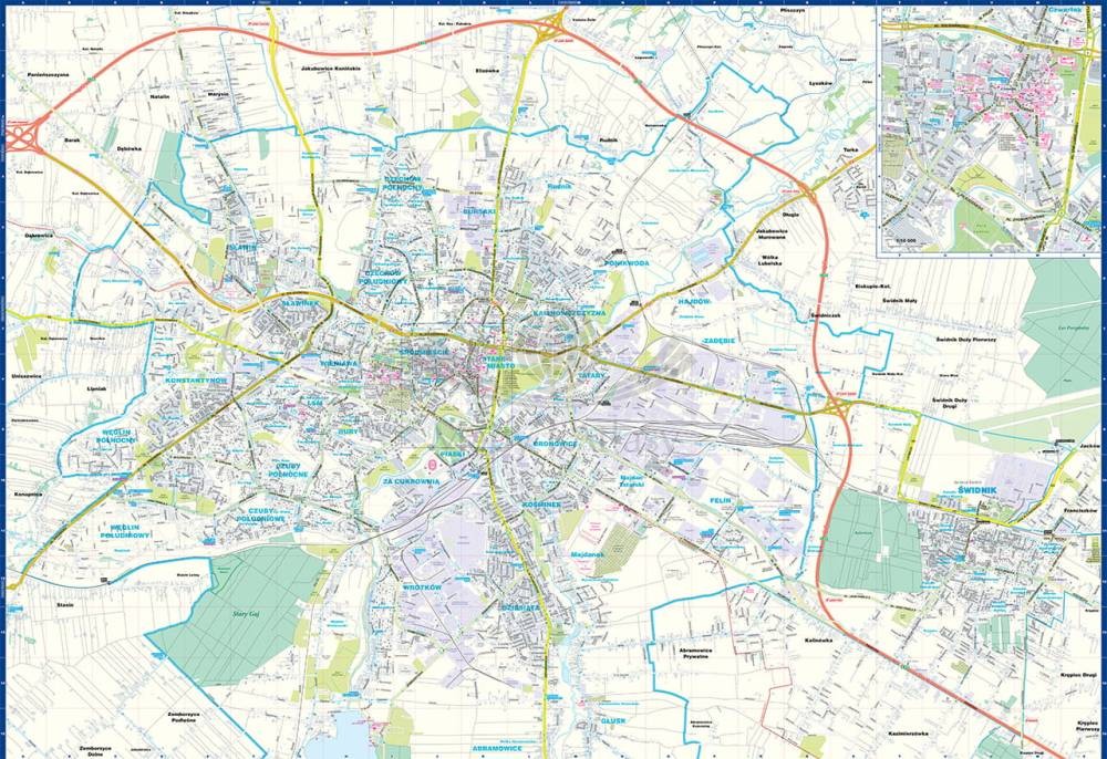 LUBLIN I ŚWIDNIK SKŁADANA MAPA EXPRESSMAP