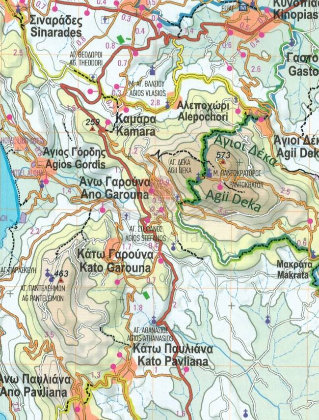 KORFU WODOODPORNA MAPA TURYSTYCZNA ANAVASI