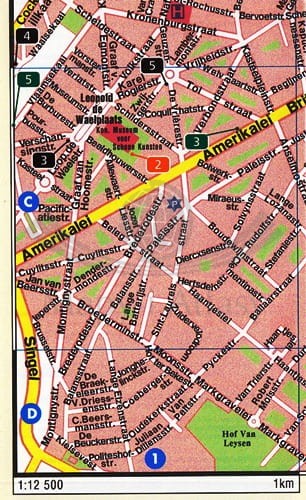 Antwerpia, Brugia, Gent. Mapa / Laminowany plan miasta. Freytag ...