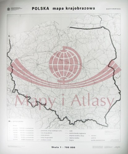 Polska. Mapa krajobrazowa / konturowa. Mapa ścienna w sklepie "Mapy i ...