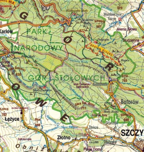 DUSZNIKI ZDRÓJ ZIELENIEC PLAN MIASTA MAPA GALILEOS