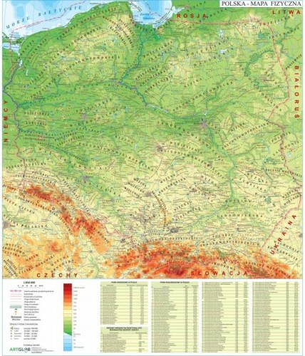 POLSKA MAPA FIZYCZNA NAKŁADKA MAGNETYCZNA NA TABLICE