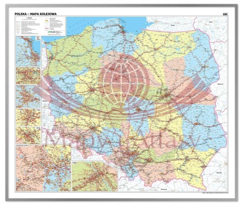 POLSKA 1:500 000 MAPA KOLEJOWA MAGNETYCZNA ARTGLOB