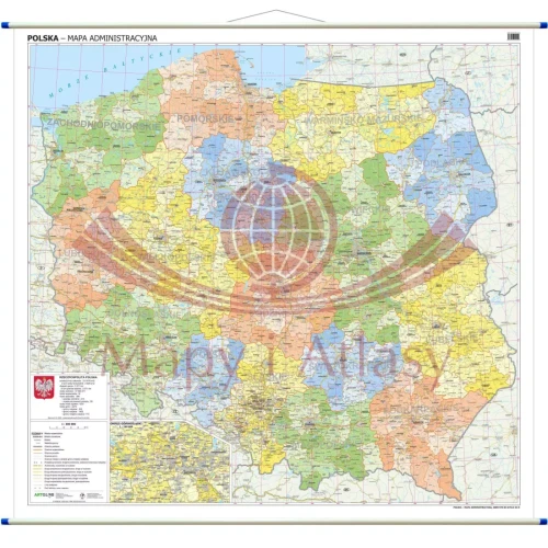 POLSKA 1:500 000 MAPA ADMINISTRACYJNA NA ŚCIANĘ