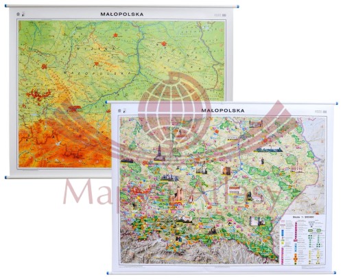 MAŁOPOLSKA MAPA ŚCIENNA OGÓLNOGEOGRAFICZNA