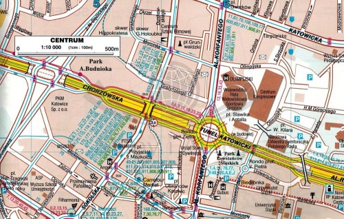 KATOWICE SKŁADANA MAPA SAMOCHODOWA DEMART