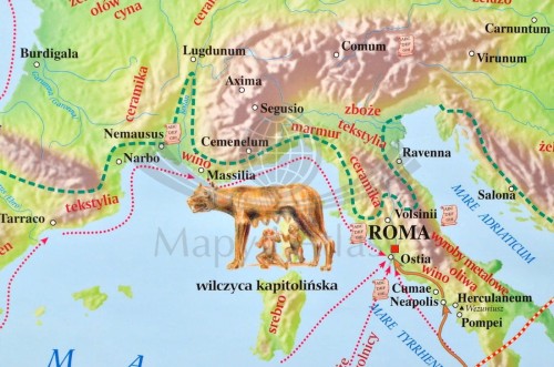STAROŻYTNY RZYM MAPA ŚCIENNA SZKOLNA