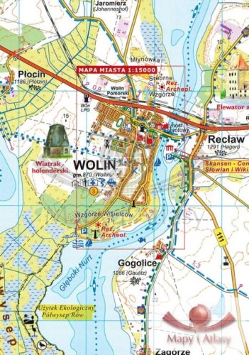 WYSPA WOLIN MAPA TURYSTYCZNA SKŁADANA
