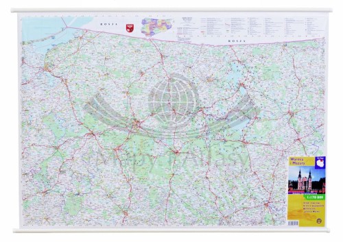 WARMIA I MAZURY MAPA ŚCIENNA TURYSTYCZNA