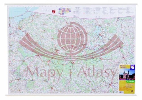 WARMIA I MAZURY MAPA ŚCIENNA TURYSTYCZNA
