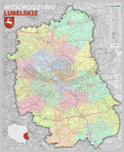 LUBELSKIE MAPA DROGOWA W RAMIE
