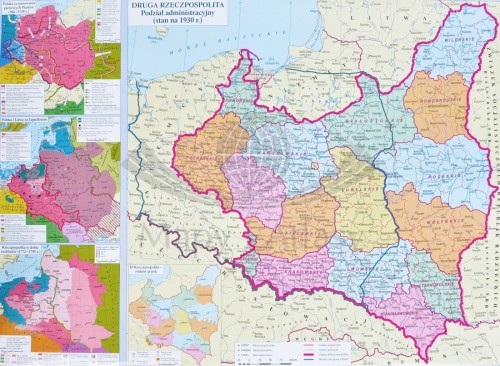 POLSKA MAPA ŚCIENNA HISTORIA RZECZYPOSPOLITEJ