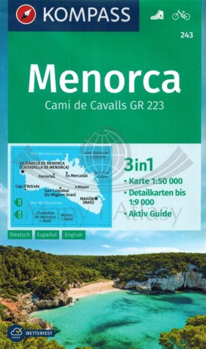 MINORKA SKŁADANA MAPA TURYSTYCZNA KOMPASS