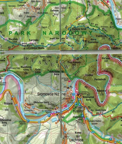 PIENINY MAPA TURYSTYCZNA SKŁADANA LAMINOWANA MINI