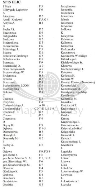 LUBIN POWIAT LUBIŃSKI MAPA SKŁADANA PLAN MIASTA GALILEOS