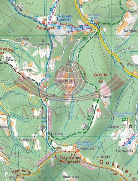 WISŁA SZCZYRK USTROŃ BRENNA PLAN MIASTA ZESTAW MAP
