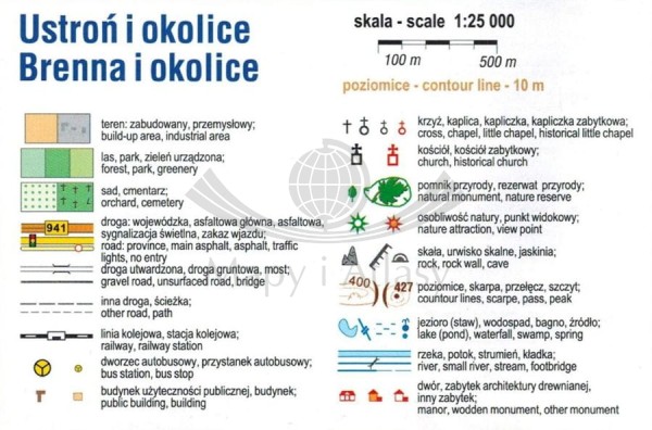 WISŁA SZCZYRK USTROŃ BRENNA PLAN MIASTA ZESTAW MAP